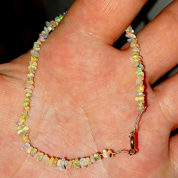 Handmade | Jewelry | Custom Genuine Ethiopian Fire Opal Bead Bracelet ...
